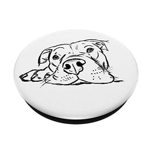 Pit Bull Drawing, Pittie Drawing, Pit Bull Sketch, Bulldog PopSockets PopGrip: Swappable Grip for Phones & Tablets