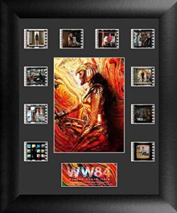 trend setters - dc comics – wonder woman 1984 – oil spill - filmcells 11” x 13” mini montage presentation – featuring ten (10) 35 mm film clips and certificate of authenticity