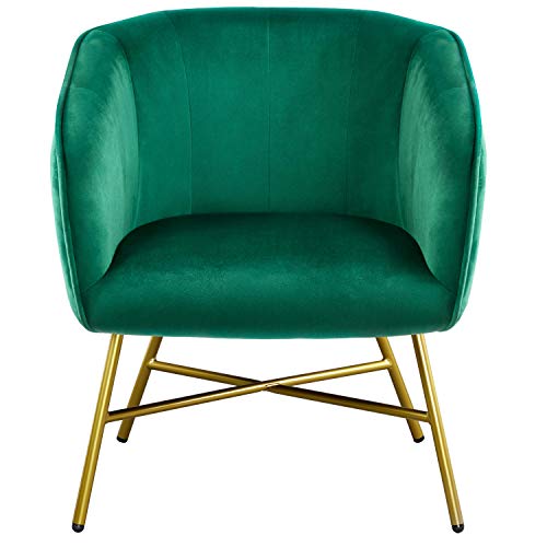 Yaheetech Dining Room Chair, Comfy Side Chair Curved Back Sturdy Legs for Dining Room/Office/Chicken/Waiting Room, Green