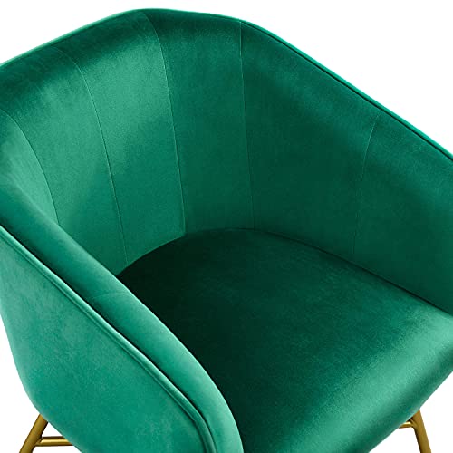 Yaheetech Dining Room Chair, Comfy Side Chair Curved Back Sturdy Legs for Dining Room/Office/Chicken/Waiting Room, Green