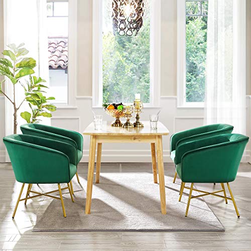 Yaheetech Dining Room Chair, Comfy Side Chair Curved Back Sturdy Legs for Dining Room/Office/Chicken/Waiting Room, Green