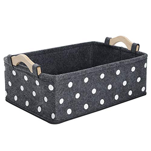 Oubra Small Baskets for Shelves Felt Fabric Storage Baskets for Closet Decorative Collapsible Baskets for organizing Clothes, Toys, Books, Empty Gift Basket