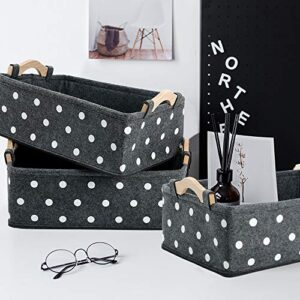 Oubra Small Baskets for Shelves Felt Fabric Storage Baskets for Closet Decorative Collapsible Baskets for organizing Clothes, Toys, Books, Empty Gift Basket