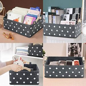 Oubra Small Baskets for Shelves Felt Fabric Storage Baskets for Closet Decorative Collapsible Baskets for organizing Clothes, Toys, Books, Empty Gift Basket