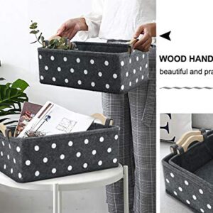 Oubra Small Baskets for Shelves Felt Fabric Storage Baskets for Closet Decorative Collapsible Baskets for organizing Clothes, Toys, Books, Empty Gift Basket