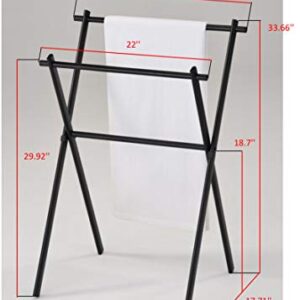 Kings Brand Furniture - Metal Freestanding 2-Tier Bathroom Towel Rack Stand, Black