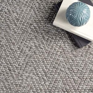 nuLOOM Ashton Simple Wool Tassel Area Rug, 3' x 5', Grey