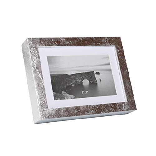 MANG 5x7 Photo Picture Frame with mat for Wall or Tabletop Display,Sliver