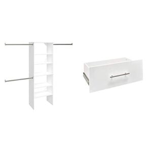 closetmaid suitesymphony starter tower kit, 25", pure white & 48745 suitesymphony modern 25-inch x 10-inch drawer, pure white