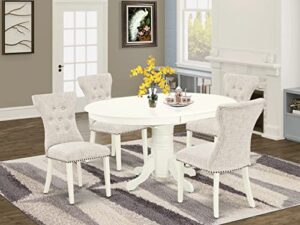 east west furniture avga5-lwh-35 dining set