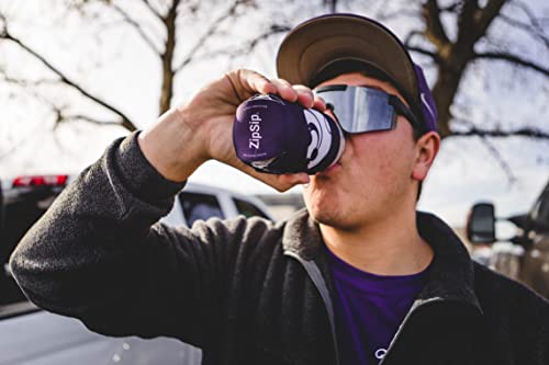 ZipSip Kansas State University Wildcat Adjustable Koozies All in 1 - Reusable Can Cooler Insulated - Beer Coozies for Bottles, Cans and Slim Cans - Iced Coffee Sleeve - Neoprene Sleeve (Purple)