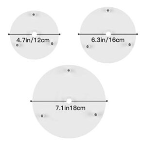 DOERDO 3 Tier Cake Separator Plates and 9 Pieces Plastic Cake Dowel Rods Set, for Tiered Cake Construction and Stacking(12cm,16cm,18cm)