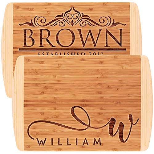 Personalized Cutting Board, 11 Designs, 18x12, Elegant Bamboo Cutting Board - Gifts for the Couples, Gift for Her, Gift for Parents and Grandma, Kitchen Sign