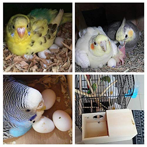 Hurricom Pet Wood Cage,Parakeet Nesting Box, Bird Nest Breeding Box Cage Wood House for Finch Lovebirds Cockatiel Budgie Conure Parrot