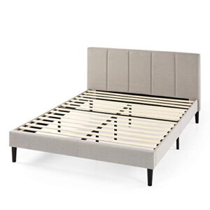 ZINUS Maddon Upholstered Platform Bed Frame / Mattress Foundation / Wood Slat Support / No Box Spring Needed / Easy Assembly, Beige, Queen