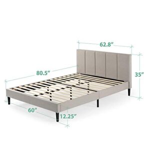 ZINUS Maddon Upholstered Platform Bed Frame / Mattress Foundation / Wood Slat Support / No Box Spring Needed / Easy Assembly, Beige, Queen