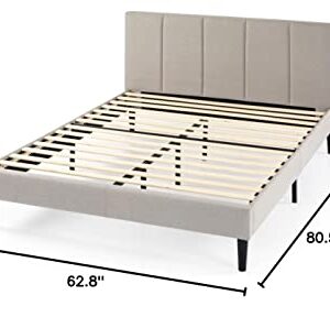 ZINUS Maddon Upholstered Platform Bed Frame / Mattress Foundation / Wood Slat Support / No Box Spring Needed / Easy Assembly, Beige, Queen