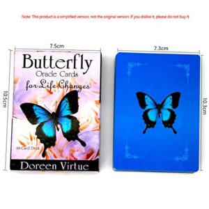 WSNLDY Tarot Cards Durable Destiny Divination Tarot Cards 44pcs Butterfly Tarot Oracle Cards, with Beautiful Painting for Family, Party and Entertainment