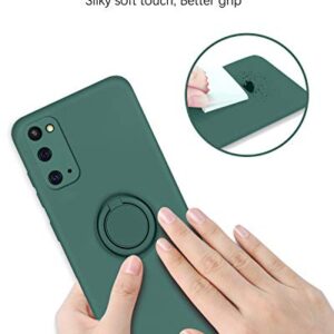 BENTOBEN Galaxy S20 Case, Phone Case Samsung S20 5G 2020,Slim Silicone | 360° Ring Holder Kickstand | Support Car Mount | Soft Rubber Hybrid Hard Protection Shockproof Bumper Non-Slip Cover,Dark Green