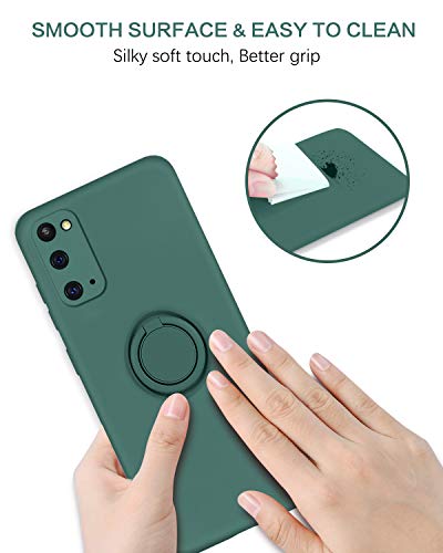 BENTOBEN Galaxy S20 Case, Phone Case Samsung S20 5G 2020,Slim Silicone | 360° Ring Holder Kickstand | Support Car Mount | Soft Rubber Hybrid Hard Protection Shockproof Bumper Non-Slip Cover,Dark Green