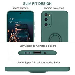 BENTOBEN Galaxy S20 Case, Phone Case Samsung S20 5G 2020,Slim Silicone | 360° Ring Holder Kickstand | Support Car Mount | Soft Rubber Hybrid Hard Protection Shockproof Bumper Non-Slip Cover,Dark Green