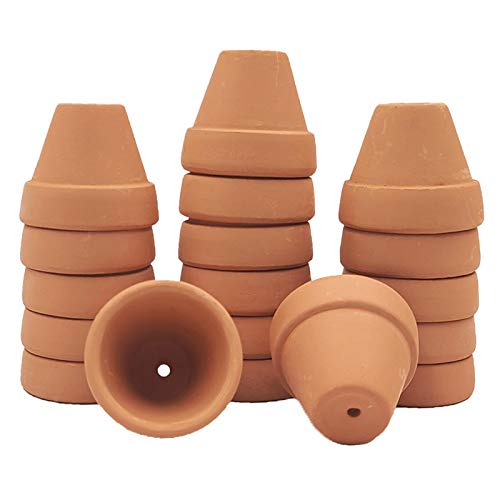 Yishang Mini Terracotta Pots with Drainage Holes - 1.2 inches Succulent Cactus Nursery Planter,Tiny Clay Nursery Pots for Indoor/Outdoor Mini Plant, DIY Crafts, Wedding Favors(18 Pack)