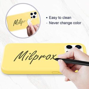 MILPROX Compatible with iPhone 12 Case and iPhone 12 Pro Silicone Cases (2020), Microfiber Cloth Lining Silicone Gel Shell Case - Lemon Yellow