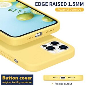 MILPROX Compatible with iPhone 12 Case and iPhone 12 Pro Silicone Cases (2020), Microfiber Cloth Lining Silicone Gel Shell Case - Lemon Yellow