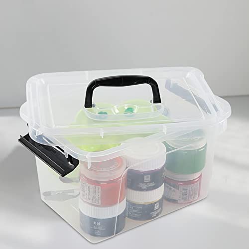 Innouse 6 Quart Clear Latching Storage Bin, Plastic Storage Box with Handle, Set of 6