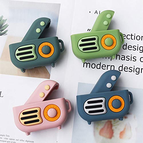 ICI-Rencontrer Compatible with Earbuds Case Airpods Pro, Retro Radio Receiver Design Waterproof Shockproof Protective Skin Anti-Lost Decoration Dark Green