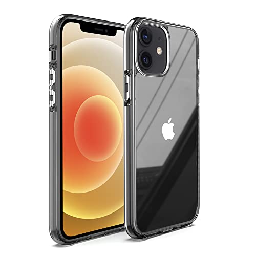 Arae Compatible with iPhone 12 Case and iPhone 12 Pro Case Hard PC + Soft TPU Frame [Shock-Absorbing] Phone Case for iPhone 12/12 Pro 6.1 inch, Crystal Clear