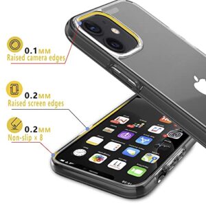 Arae Compatible with iPhone 12 Case and iPhone 12 Pro Case Hard PC + Soft TPU Frame [Shock-Absorbing] Phone Case for iPhone 12/12 Pro 6.1 inch, Crystal Clear