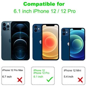 Arae Compatible with iPhone 12 Case and iPhone 12 Pro Case Hard PC + Soft TPU Frame [Shock-Absorbing] Phone Case for iPhone 12/12 Pro 6.1 inch, Crystal Clear