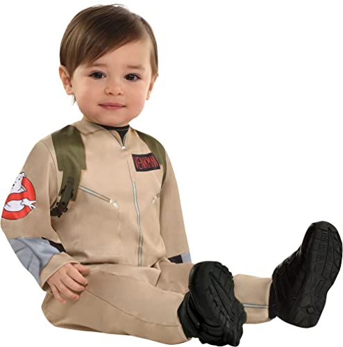 Party City Ghostbusters Halloween Costume for Babies, 12-24M, Includes Printed Jumper with Leg Snaps, Multicolor