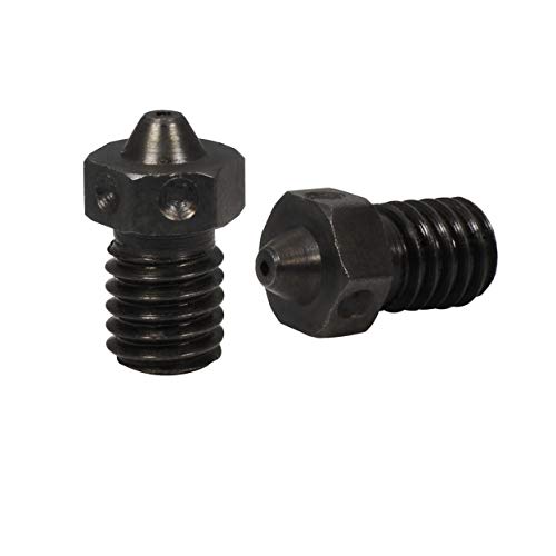 4pcs Hardened Steel Nozzles M6 Thread Nozzle 0.6mm 0.8mm for 1.75mm V6 Nozzle Hotend Prusa Printing PEI PEEK or Carbon Fiber Filament use (2x0.6 +2x0.8)