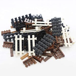 BroTex Fence Farm Accessories - MOC House Building Blocks Set, City Garden Bricks Parts Bulk Pieces, Stair Railing Bars, Assembly Toys for Creative Kids