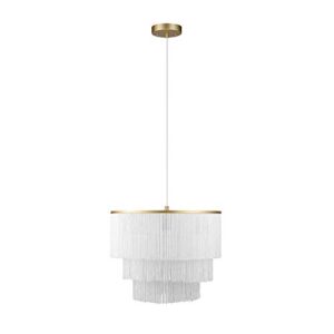 globe electric 61093 janis pendant lighting, white with fringe