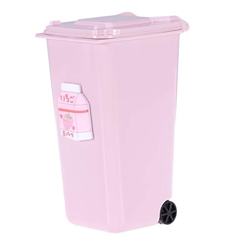 GUAPIHUO YLIJUN-LAJTO Waste Bins, 2 Pcs Trash Can Cute Desktop Mini Pencil Case Storage Basket Wastebasket Stationery for Bedroom Living Room Office