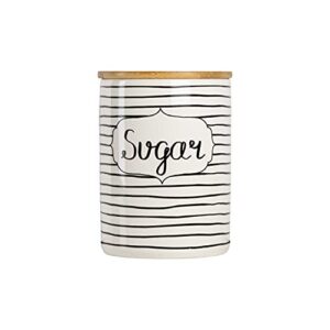 10 Strawberry Street Coffee, Sugar, Flour Kitchen Canister Set, 3 Piece, Everyday Black/White