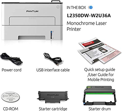 Laser Printer with WiFi Wireless NFC Duplex Two-Sided Black and White Monochrome Printing for Home Office School Student (35PPM, L2350DW-W2U36A)