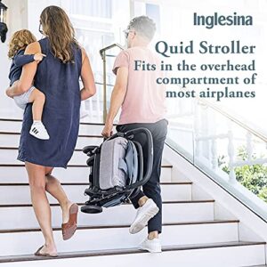 Inglesina Quid Baby Stroller - Lightweight at 13 lbs, Travel-Friendly, Ultra-Compact & Folding - Fits in Airplane Cabin & Overhead - for Toddlers from 3 Months to 50 lbs - Large Canopy, Stormy Gray