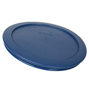 Pyrex 7201-PC 4 Cup (1) Blue Spruce, (1) Muddy Aqua, & (1) Marine Blue Round Plastic Food Storage Replacement Lid, Made in USA