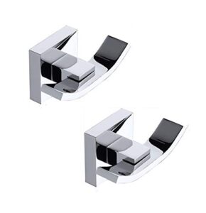 beelee towel hooks for bathroom coat hook double robe hooks ,polished chrome finish, 2 pack ,ba9103c2