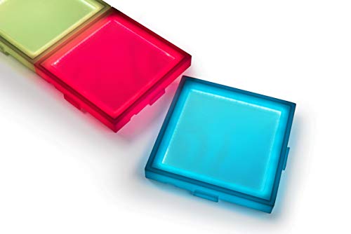 Playlearn Rechargeable Sensory Interactive LED Light Up Floor Tile - Touch Sensitive Color Changing- with Remote Control - 1 Tile (Rechargeable Large Square)