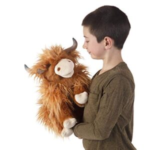 Folkmanis Highland Cow Hand Puppet, Brown