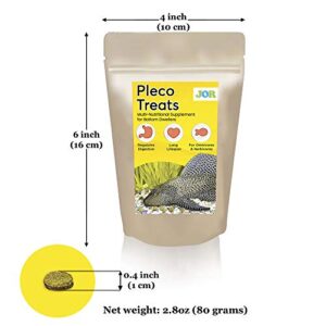 JOR Pleco Treats, Disc-shaped Supplement Bottom Feeders, Strengthens Overall Development, Supports Better Digestion, 2.8 oz. per Pack