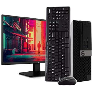 dell 5040 small form pc desktop computer - intel i5-6500, 16gb ram, 2tb hdd, windows 10 pro, 23.6 fhd v7 led monitor, new 16gb flash drive, wireless keyboard & mouse, dvd, hdmi, wifi (renewed)