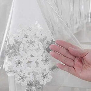 sancua Clear Plastic 100% Waterproof Tablecloth - 54 x 78 Inch - Vinyl PVC Rectangle Table Cloth Protector Oil Spill Proof Wipe Clean Table Cover for Dining Table, Parties & Camping, Crystal Clear