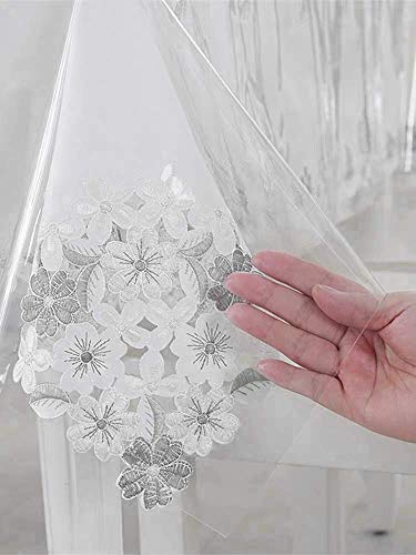 sancua Clear Plastic 100% Waterproof Tablecloth - 54 x 78 Inch - Vinyl PVC Rectangle Table Cloth Protector Oil Spill Proof Wipe Clean Table Cover for Dining Table, Parties & Camping, Crystal Clear