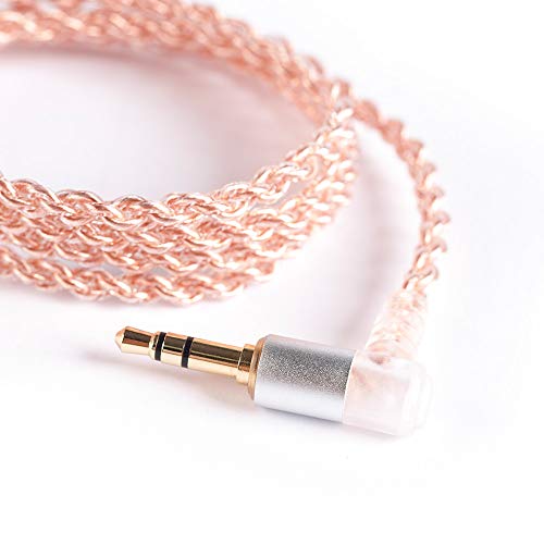 Kinboofi KBEAR 4 Core Upgrade MMCX Copper Earphone Cable, HiFi Earbud Headset Replacement TRS MMCX Cable Copper Extension Cable for BGVP DM7 TIN T3 T2, T2 Plus, T4 etc(MMCX 3.5mm Plug)…